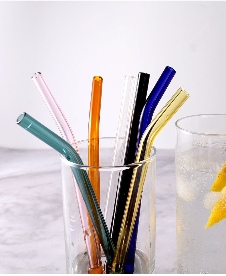 10mm Amazon Top Seller Reusable High Borosilicate Glass Straws Glass