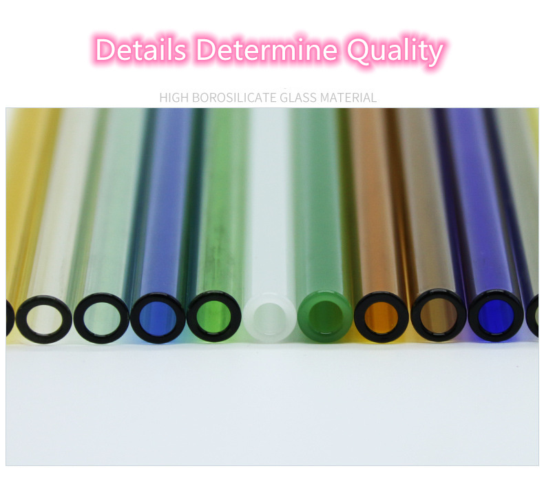 10mm Amazon Top Seller Reusable High Borosilicate Glass Straws Glass