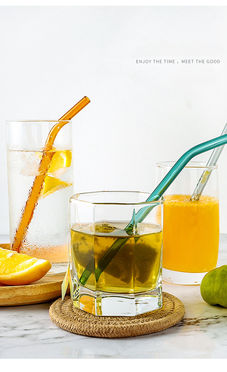 10mm Amazon Top Seller Reusable High Borosilicate Glass Straws Glass