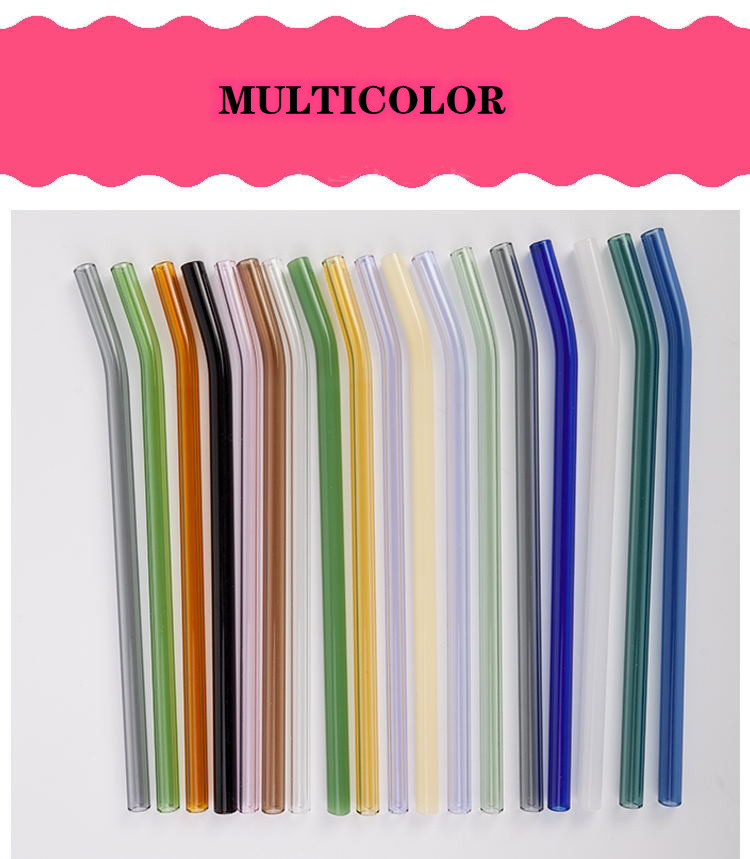 10mm Amazon Top Seller Reusable High Borosilicate Glass Straws Glass